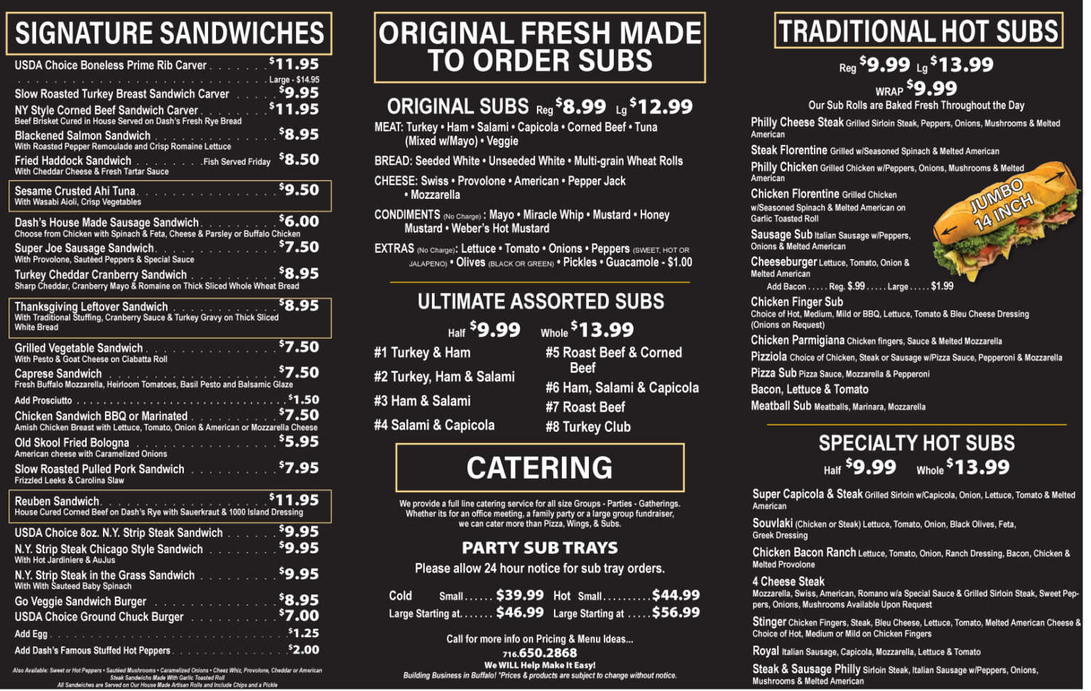 Marketside Clarence Menu | Dash's Market