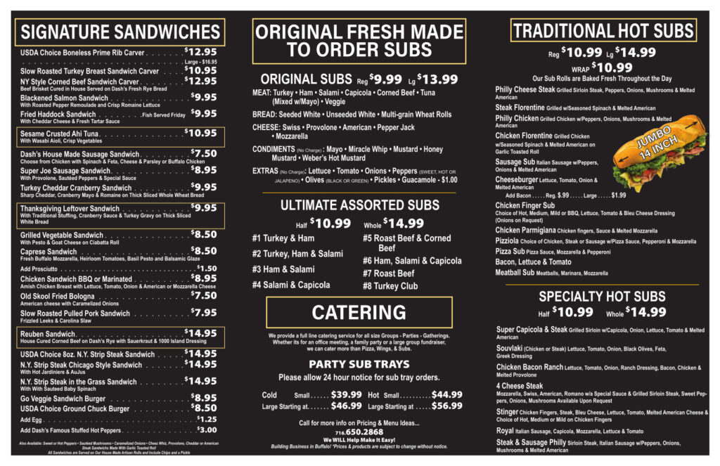 Marketside Clarence Menu | Dash's Market